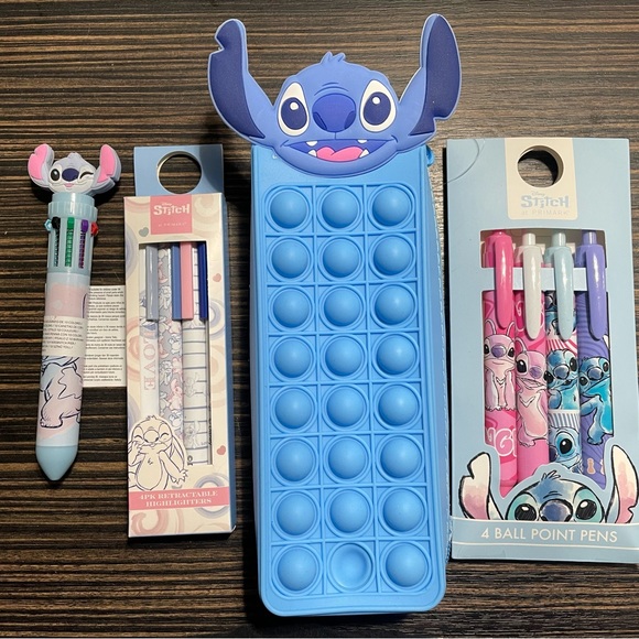Disney | Office | Nwt Lilo And Stitch Pencil Case Pop It Pen And ...